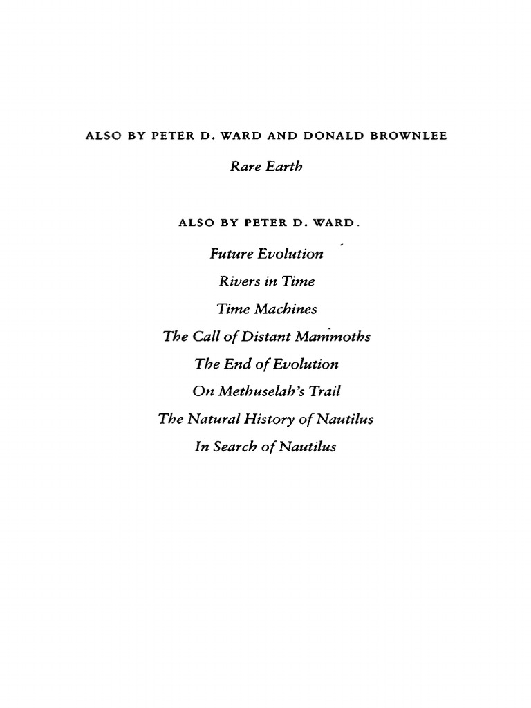 PeterD - Ward, DonaldBrownlee ThelifeanddeathofplanetEarth ...