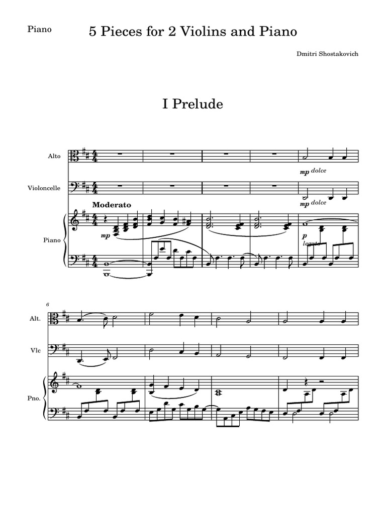 5 Pieces For 2 Violins and Piano | PDF | Musical Compositions | Musical ...