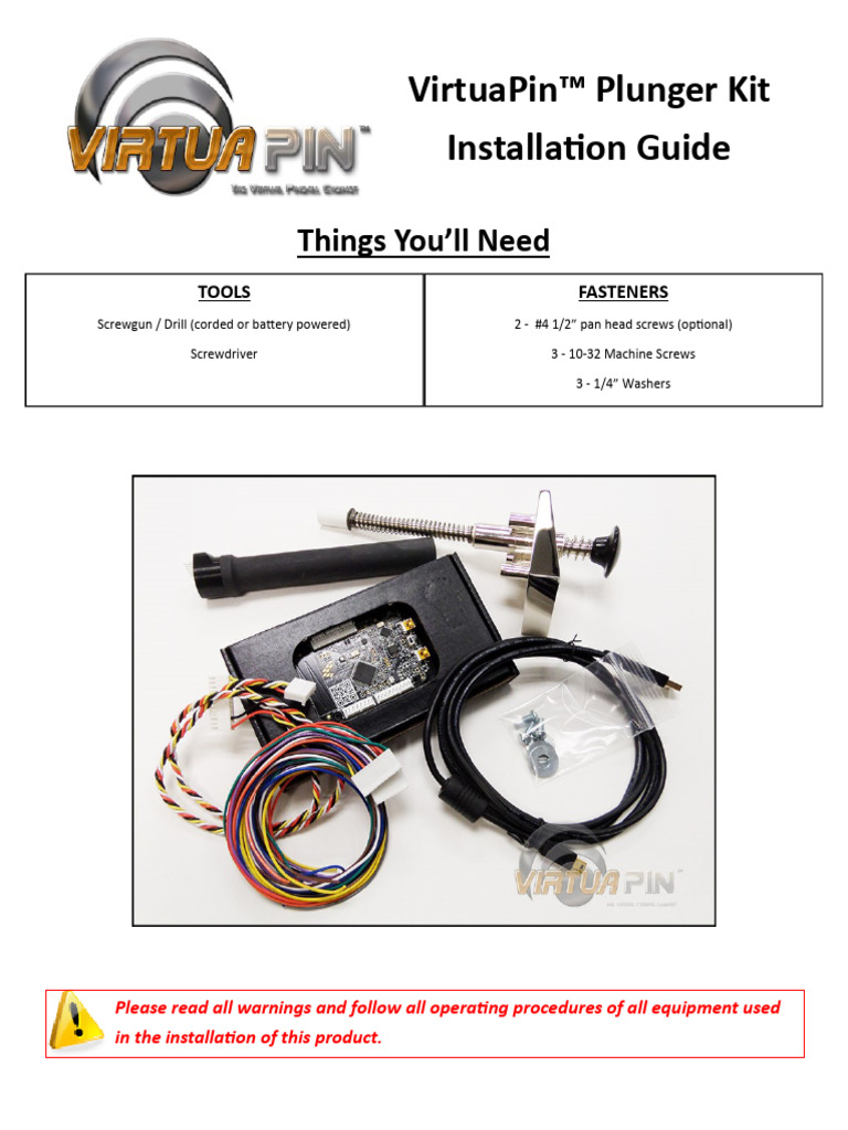 Plunger Kit Guide v3.12 | PDF | Electrical Connector | Screw
