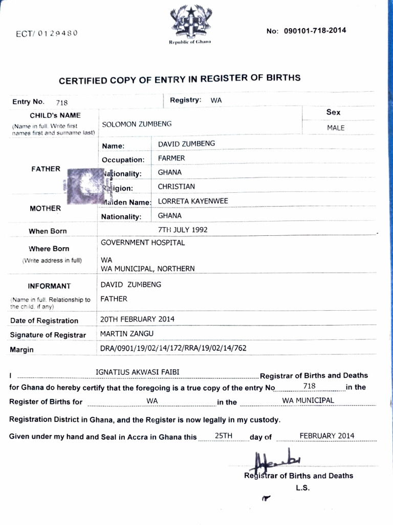 Birth Certificate | PDF