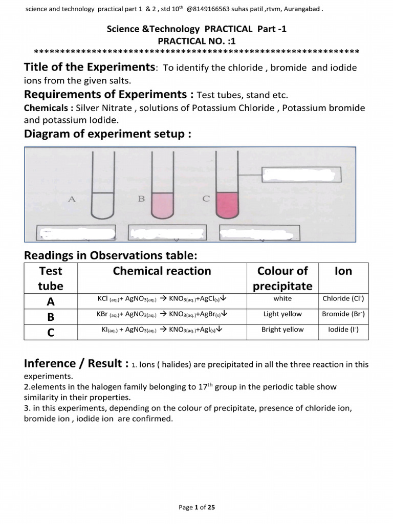 Science Practical Output | PDF