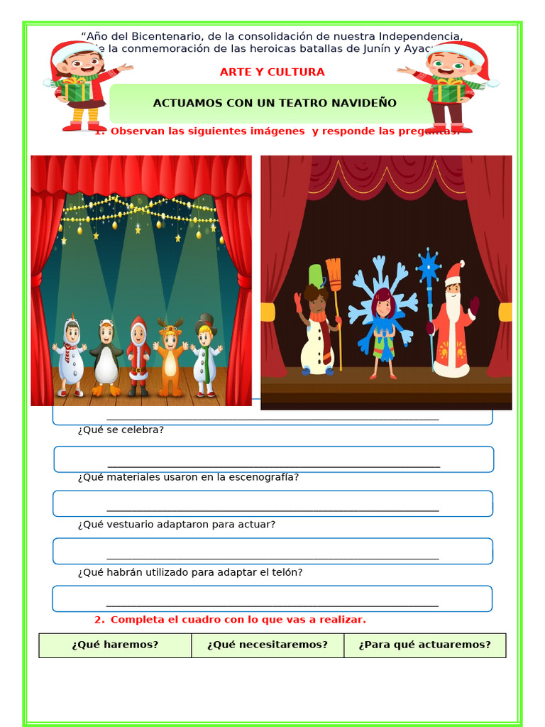 FICHA-VIERN-ARTE-ACTUACIÓN DE TEATRO NAVIDEÑO | PDF FICHA-VIERN-ARTE-ACTUACIÓN DE TEATRO NAVIDEÑO | PDF