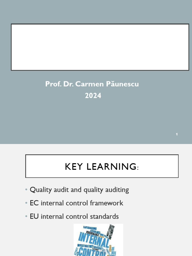 Quality Audit and Internal Control Guide | PDF | Internal Control | Audit