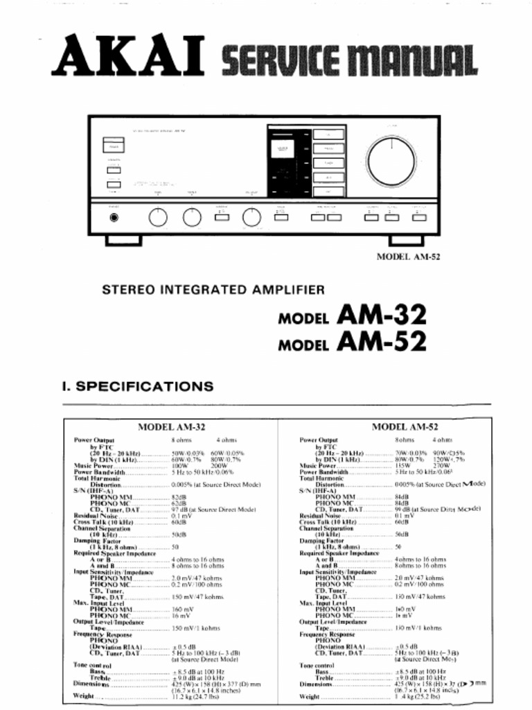 Akai Am32 Am52 | PDF