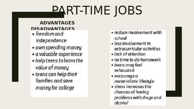 Ad and Dis of Part Time Job | PDF