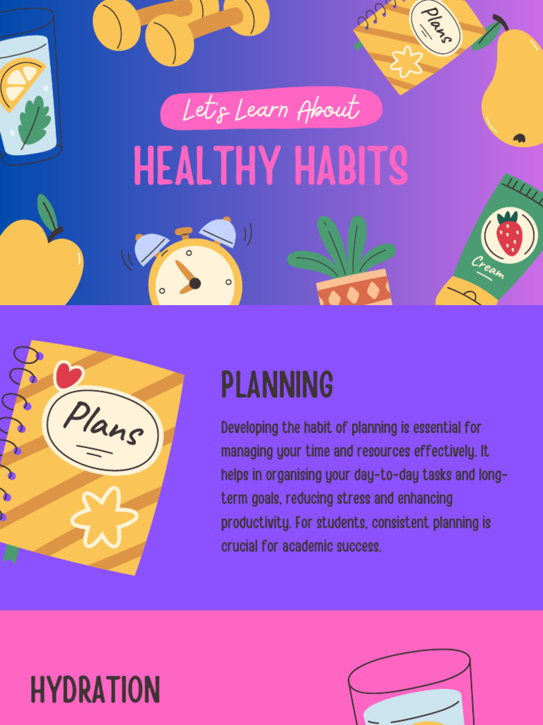 Let's Learn About Healthy Habits Educational Presentation in Yellow and ...