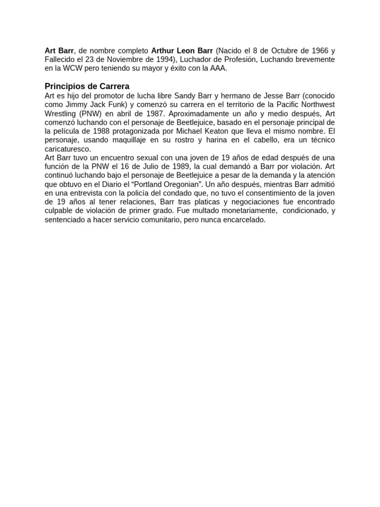 Art Barr Love Machine | PDF | Lucha profesional | Promociones de lucha ...