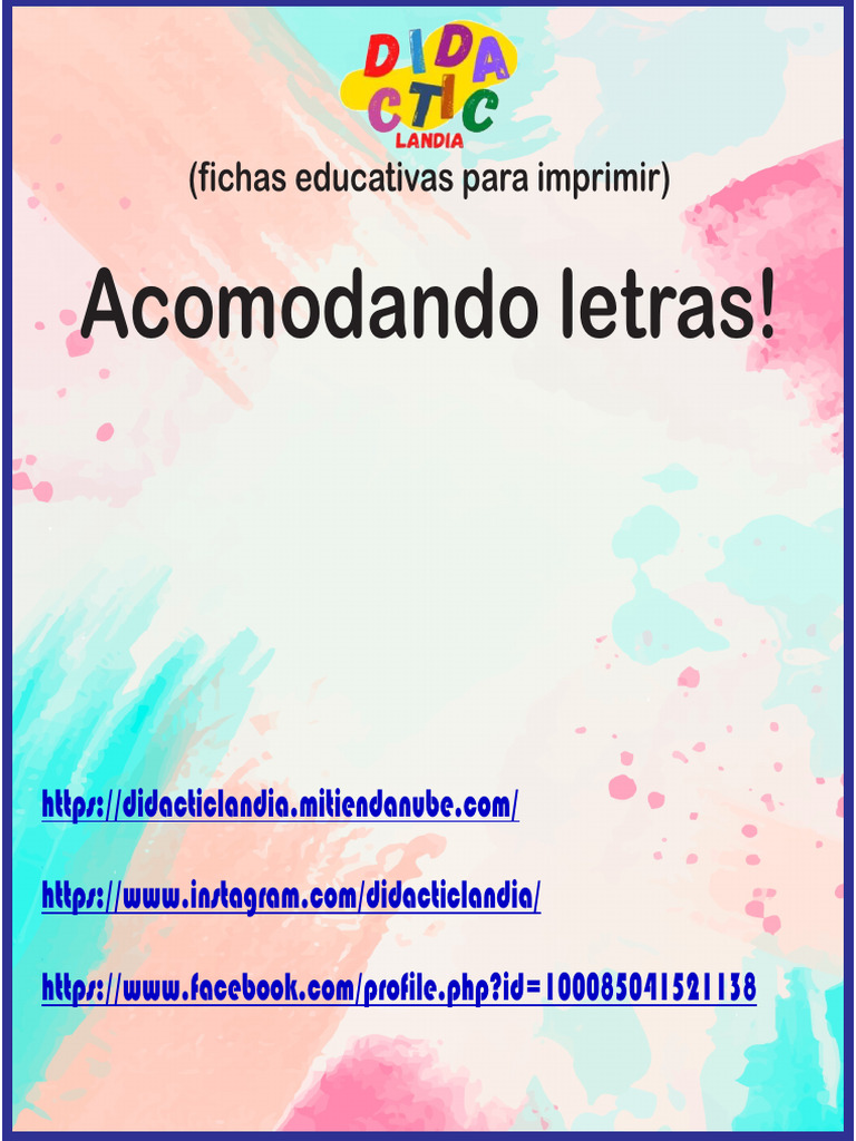 Acomodador de Palabras para Niños | PDF