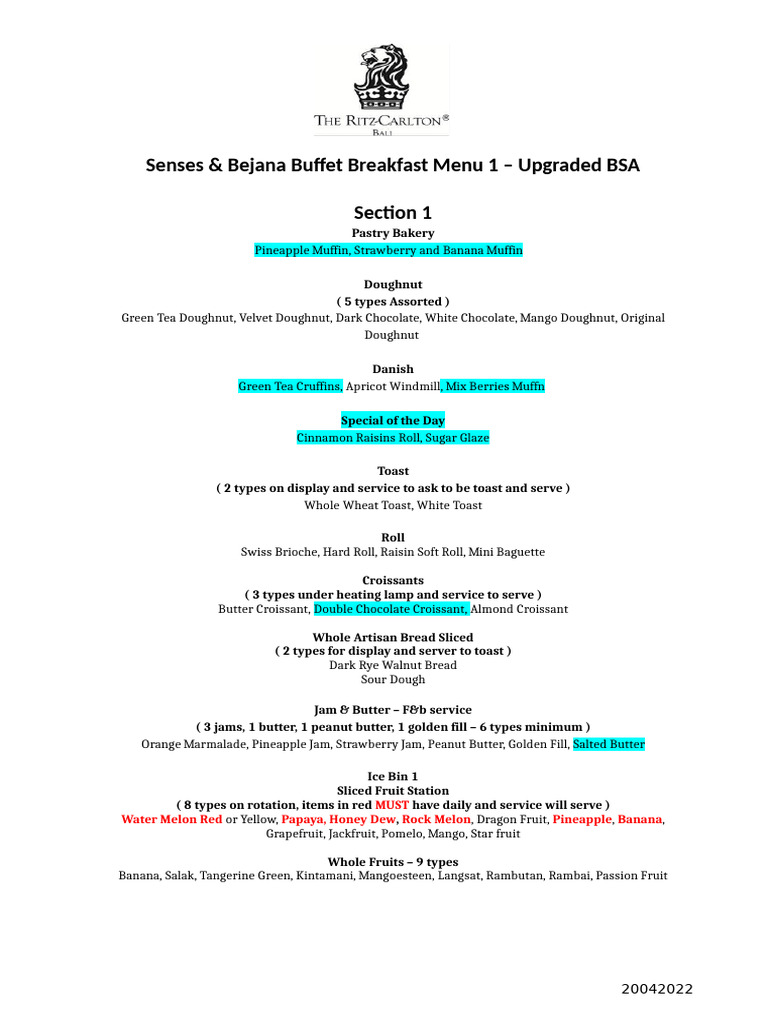 Breakfast Buffet for Food Lovers | PDF | Doughnut | Sauce