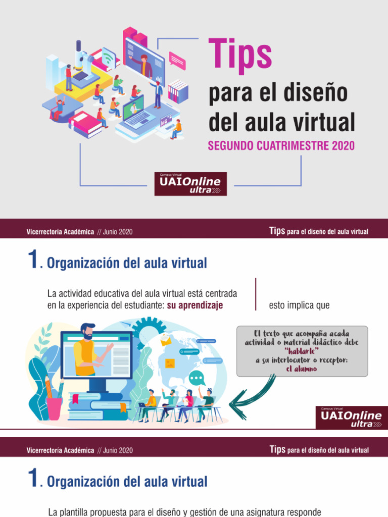 UAI 2020. Tips para El Diseño Del Aula Virtual | PDF