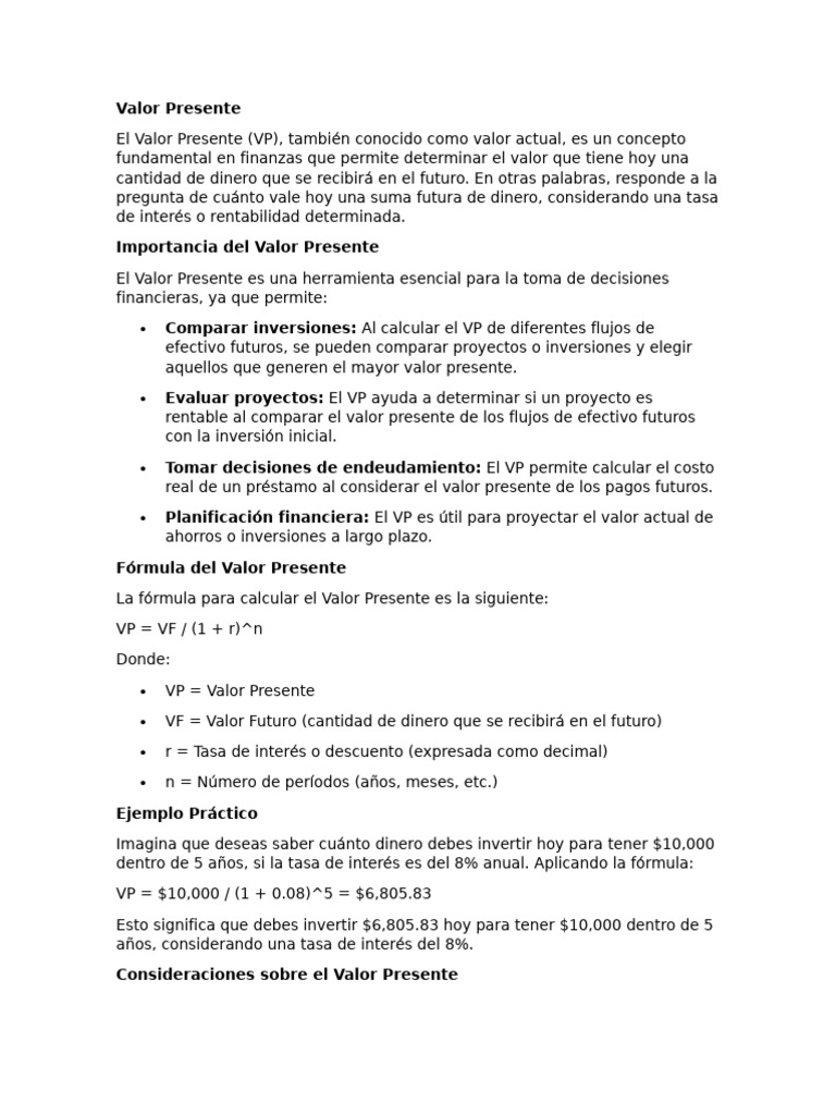 Valor Presente | PDF