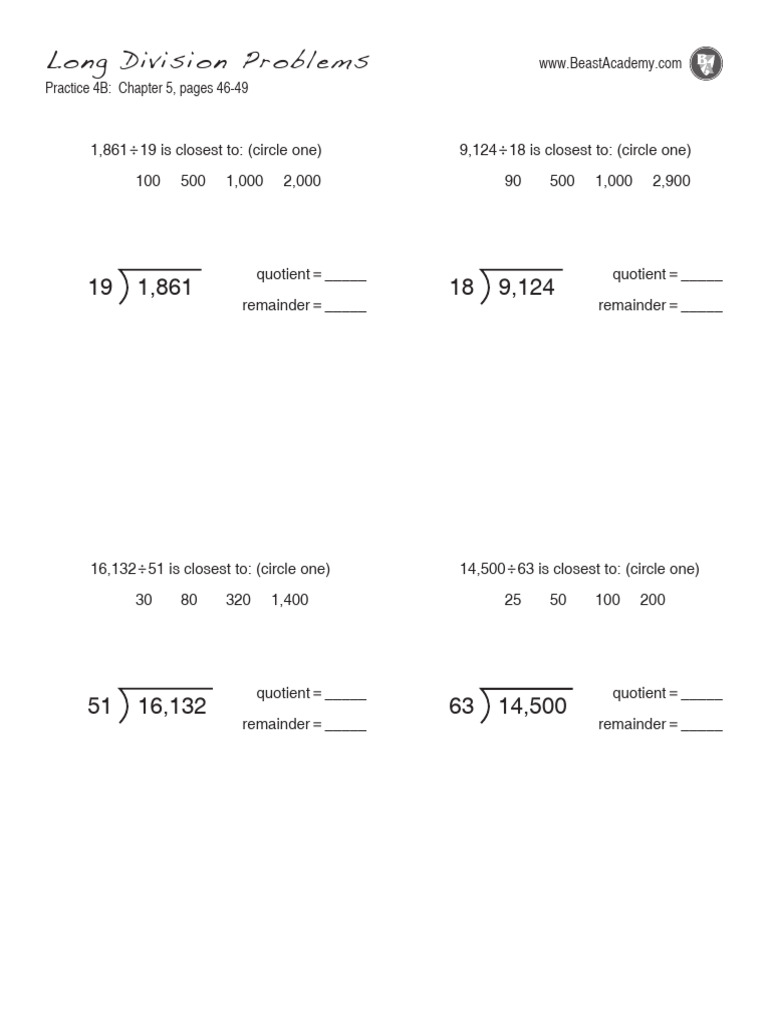 Long Division Puzzles | PDF