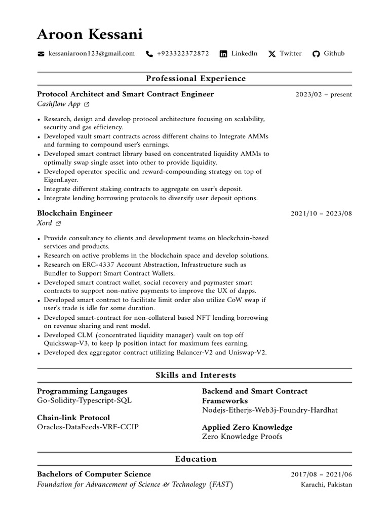 Aroon's Resume | PDF