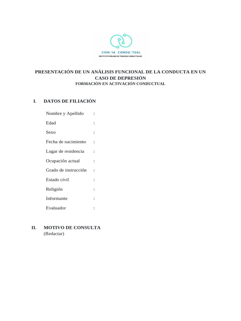 Modelo AFC - Formación Activación Conductual | PDF