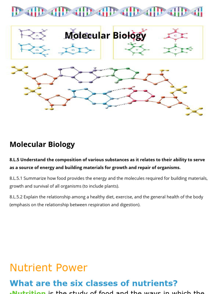Molecular Biology Powerpoint | PDF | Carbohydrates | Dieting