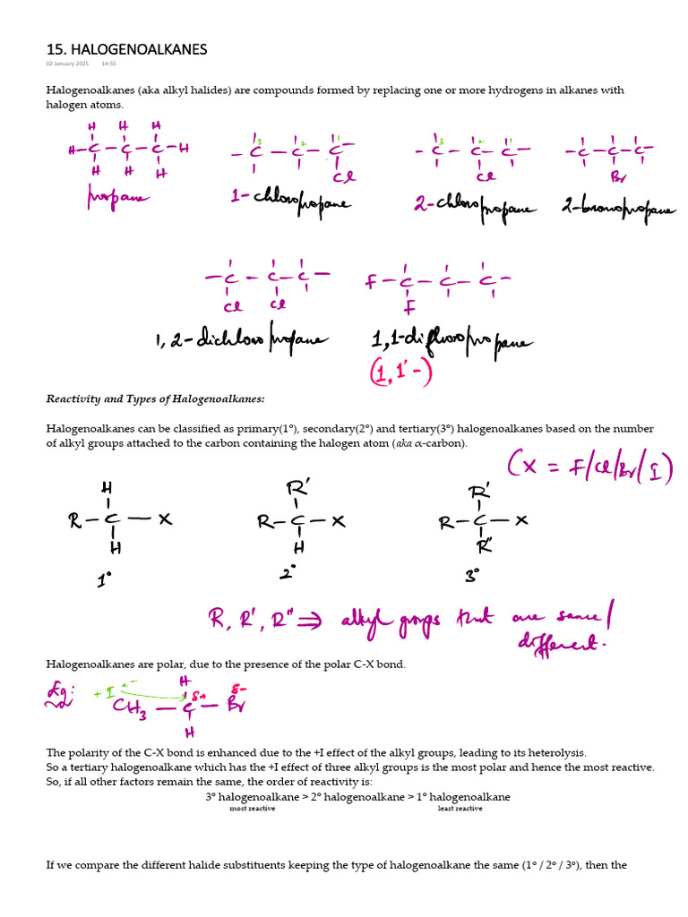 HALOGENOALKANES - Jan-07 | PDF | Atoms | Chemical Compounds