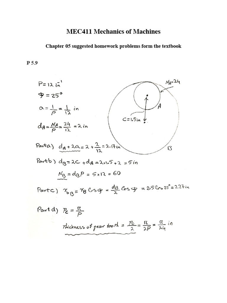 MEC411 Chapter 5 Homework Problems | PDF