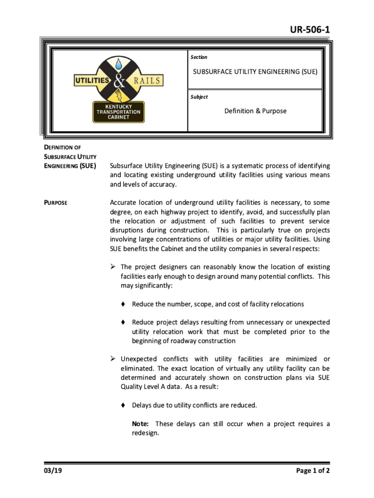 KYTC Utilities and Rails Guidance Manual | PDF