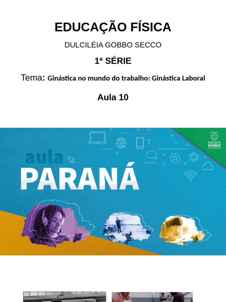 ginástica laboral aula10 | PDF | Ginástica | Exercício físico