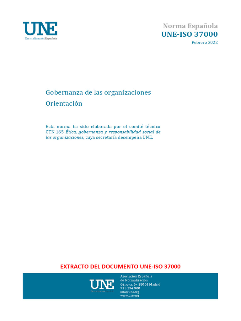 (Ex) Une-Iso 37000 2022 | PDF