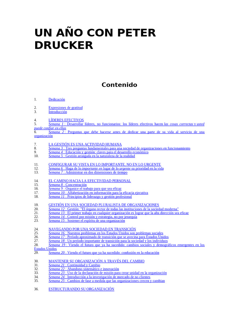 Lecciones de Liderazgo de Peter Drucker | PDF | Sociedad | Innovación
