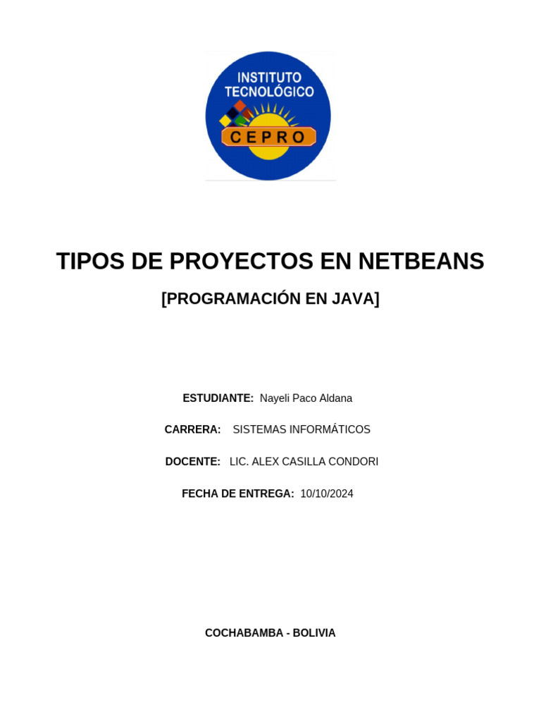 Proyectos en NetBeans para Java | PDF