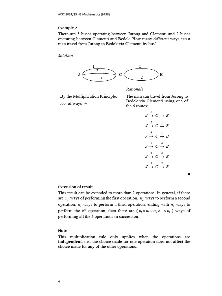 Math Problem: Bus Route Combinations | PDF
