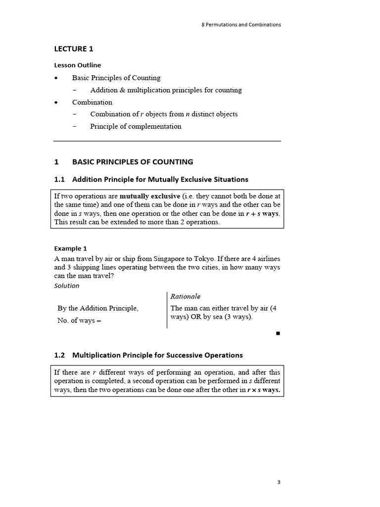 2024 Chapter 8 Permutations and Combinations (Students) (Dragged) 3 | PDF