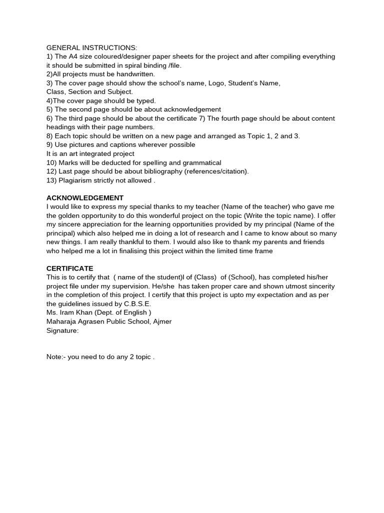 Class 12 Project Pdf