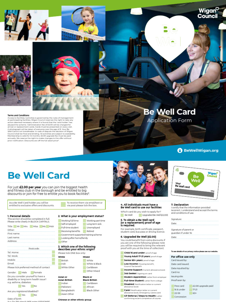 BeWell Card Application Form | PDF