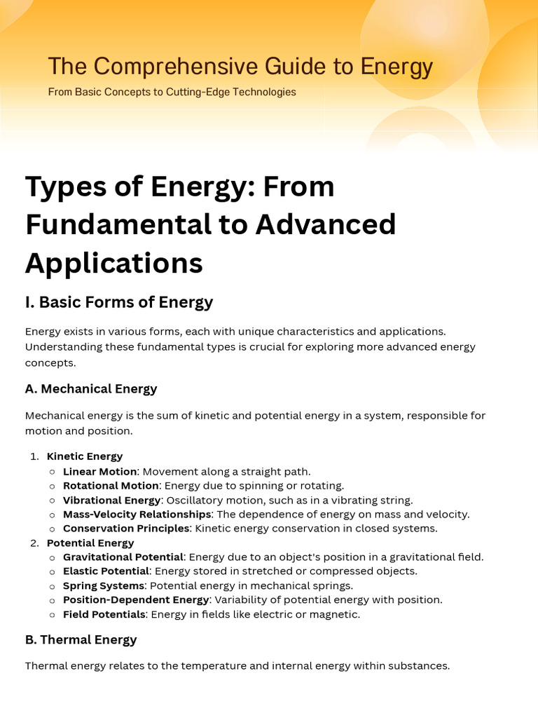 Types of Energy From Fundamental to Advanced Applications | PDF ...