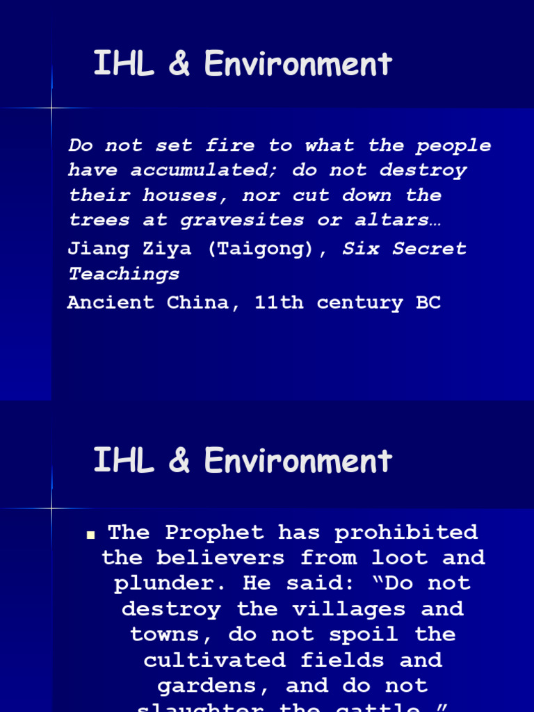 IHl - Environment | PDF | International Humanitarian Law | International Law