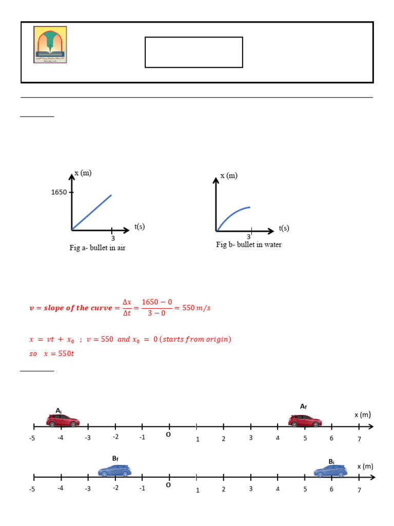 Phy G10 CH 5 Rectilinear Motion AK Ex 4,5,6,7 en 2021 2022 | PDF | Velocity | Function (Mathematics)