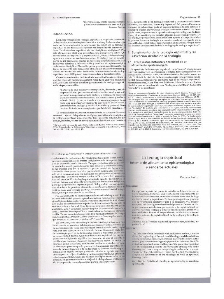 La Teología Espiritual, Virginia Azcuy | PDF