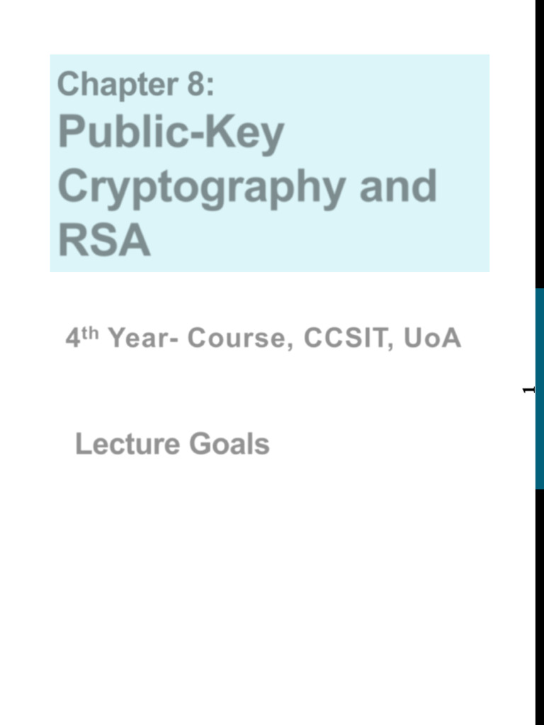 ISS-Chapter 8 | PDF | Public Key Cryptography | Key (Cryptography)