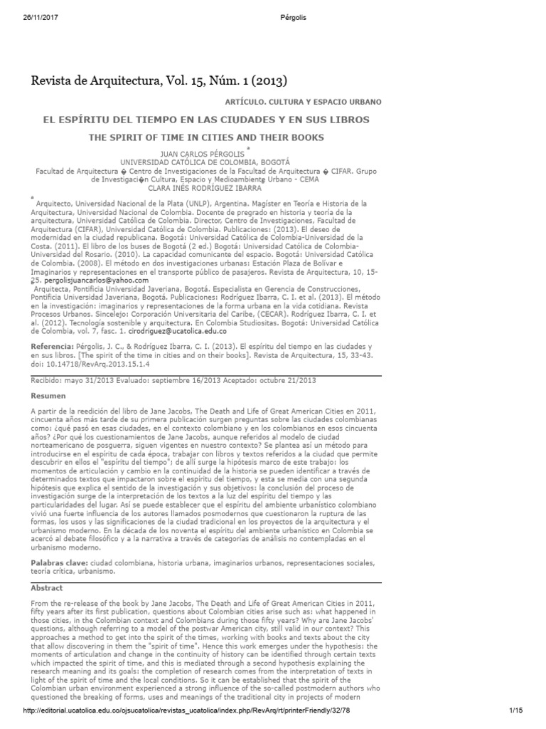 Pérgolis | PDF | Teoría | Bogotá