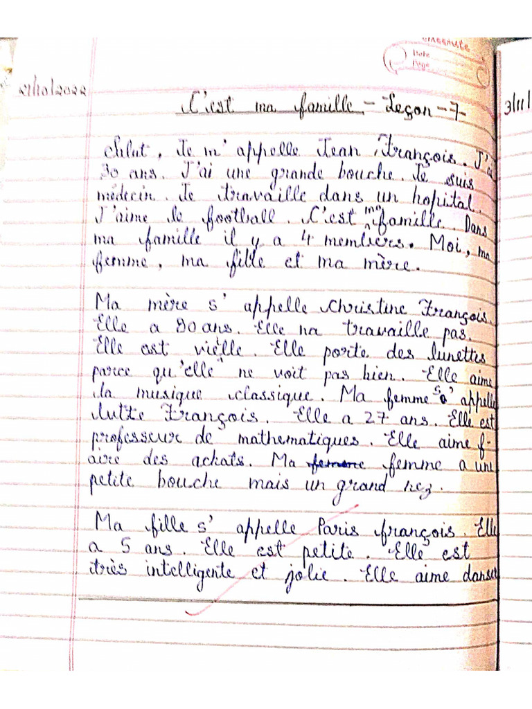 Leçon-7 French Work 2 | PDF