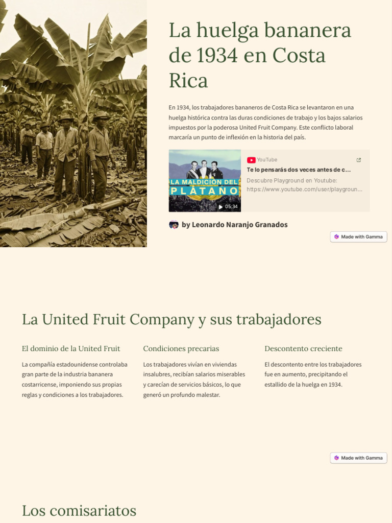 Huelga Bananera de 1934 en Costa Rica | PDF | Costa Rica