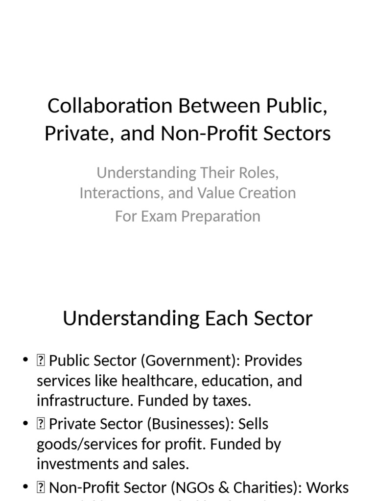 Public Private NonProfit Detailed | PDF | Nonprofit Organization | Non ...