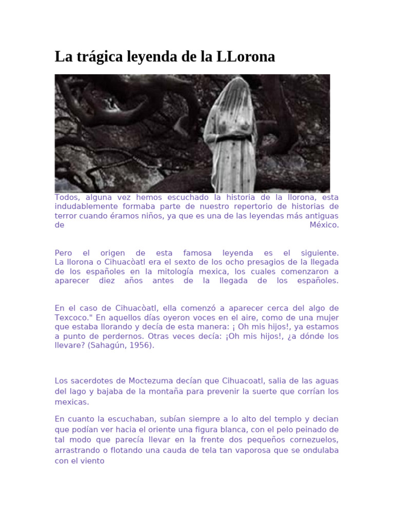 La Trágica Leyenda de La LLorona | PDF