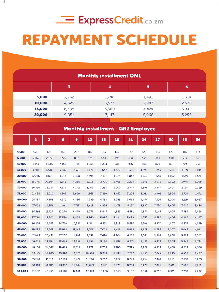 ZMB Repayment Schedule - Final | PDF