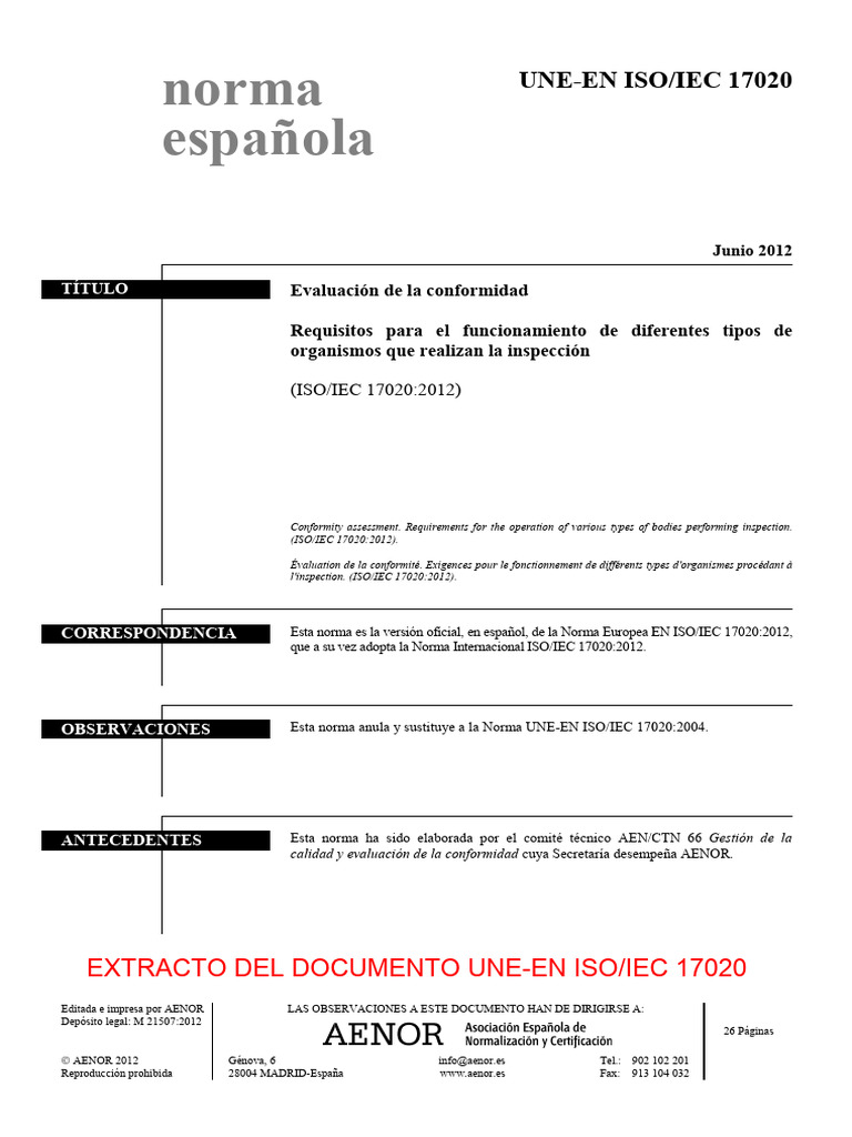 Requisitos para Inspección ISO 17020 | PDF