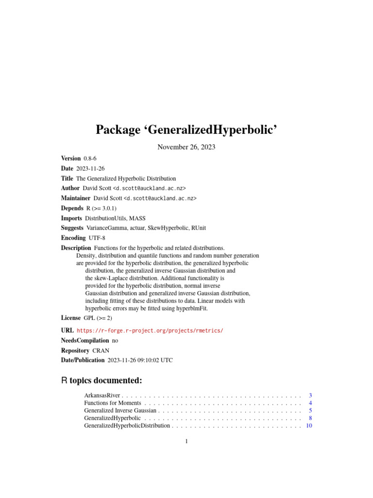 Generalized Hyperbolic | PDF | Normal Distribution | Quantile