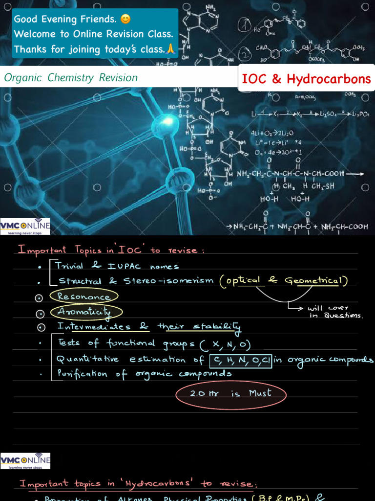 IOC & Hydrocarbons: Good Evening Friends. Welcome To Online Revision Class. Thanks For Joining ...