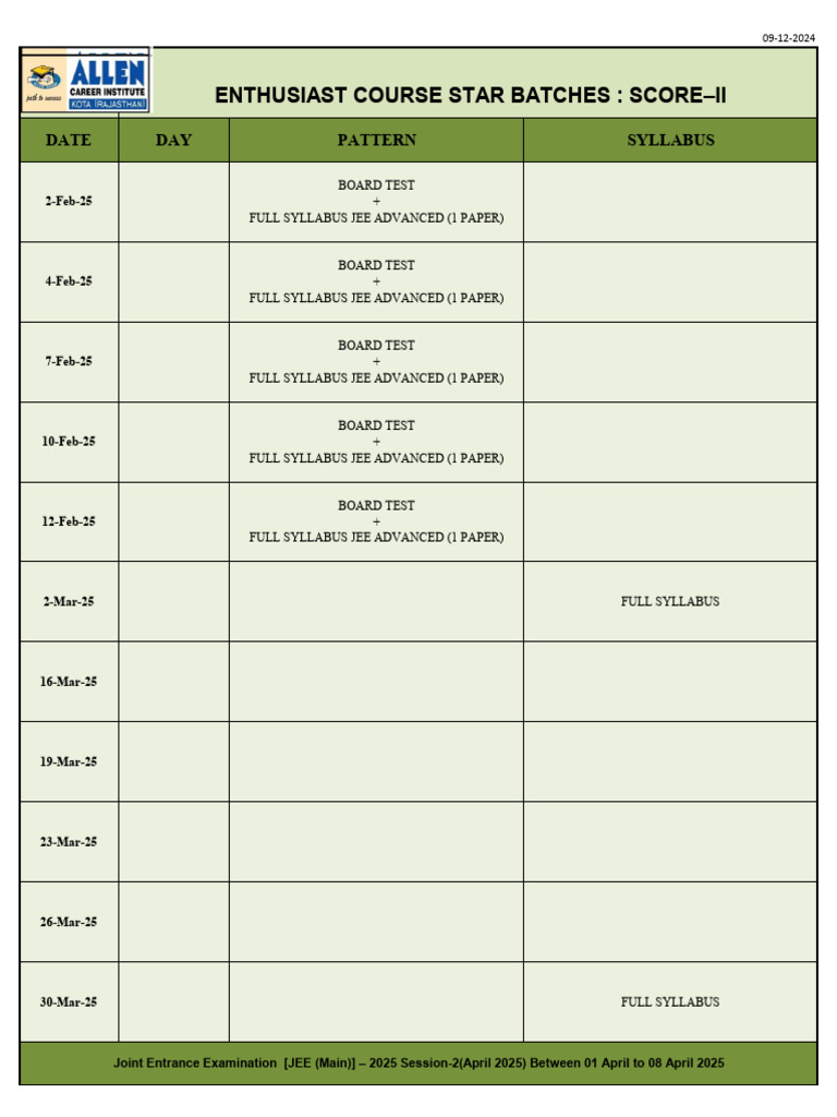 JEE Advanced & Main 2025 Syllabus Schedule | PDF | Science Education ...