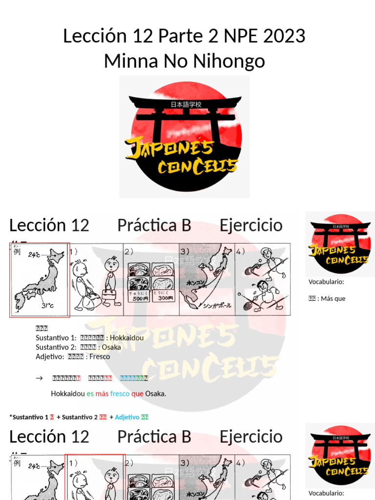 Lección 12 Minna No Nihongo Versión Larga Parte 2 | PDF