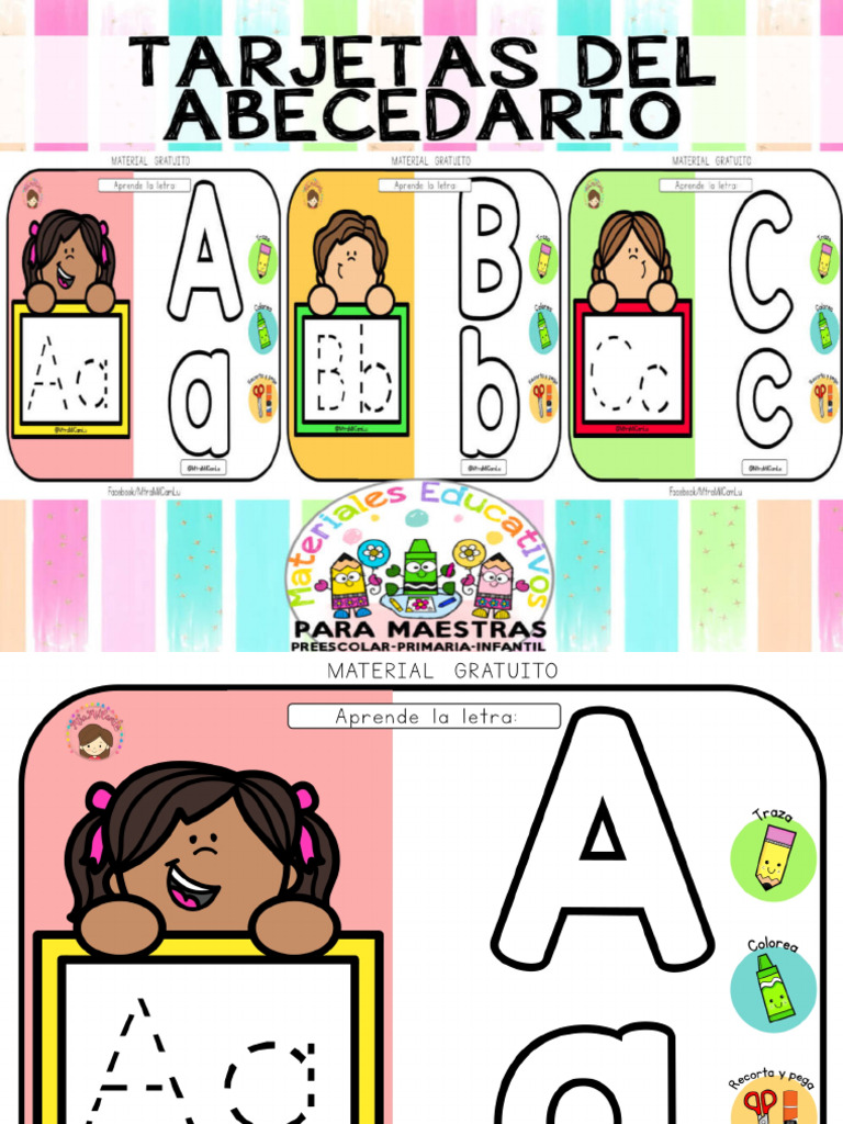 Tarjetas Con Trazos Del Abecedario Recopilado Por Materiales Educativos ...