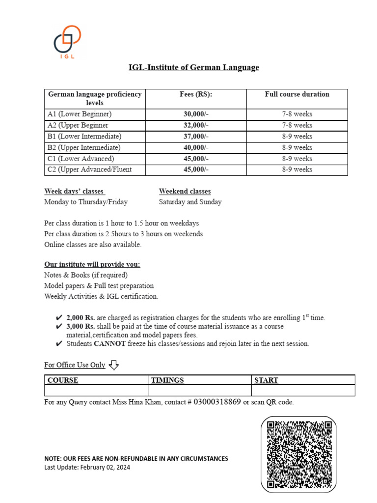 IGL Fees Structure 2023 | PDF
