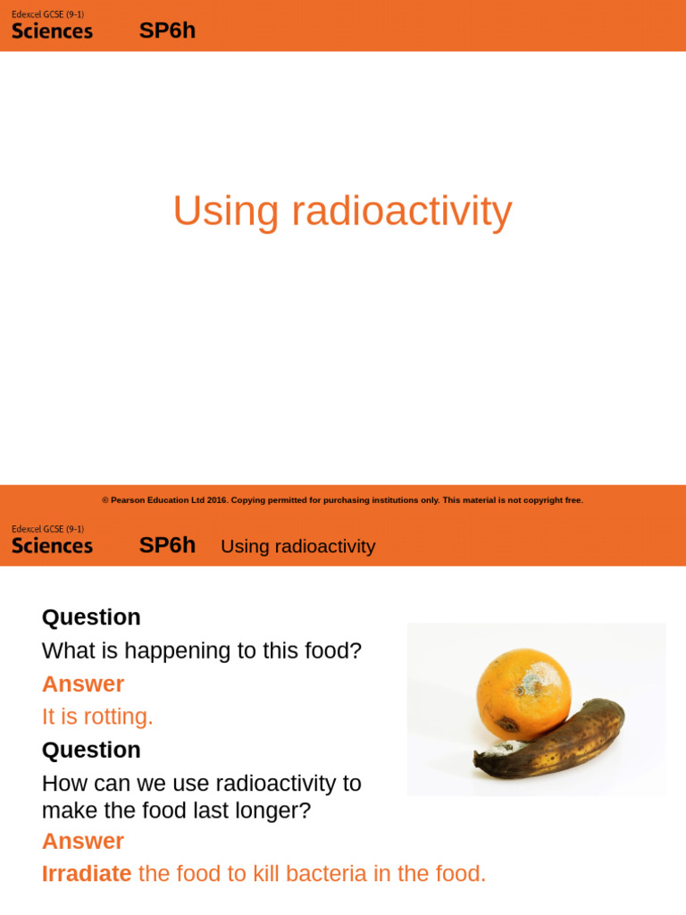 Using Radioactivity Presentation | PDF | Radiation | Sterilization ...