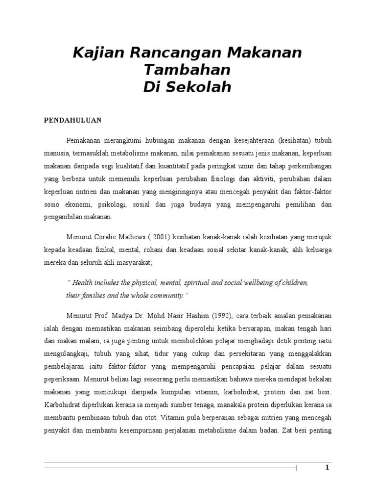 Rancangan Makanan Tambahan | PDF